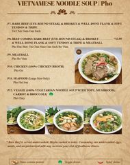 Menu | Pho Nguyen's House